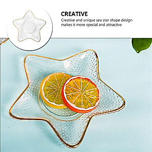 DOITOOL Star Shaped Glass Bowl Candy Bowl Fruit Salad Appetizer Plate Snack Dish Serving Plate for Kitchen