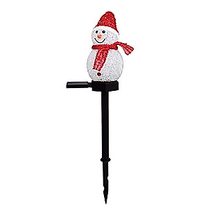 Goldye Solar Garden Lights LED Christmas Lawns Snowman Plug Stake Lights Courtyard Landscape Path Light,Home Christmas New Year Patio Light Decoration,Outdoor Waterproof IP65 (Red)