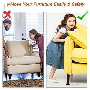 Furniture Sliders for Carpet & Hardwood Floors, 16 Pack 2 Inch Square Sliders for Moving Furniture, Easily Move Any Item While Protect The Floor