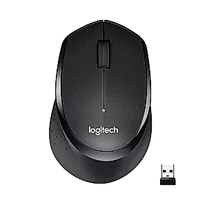 Logitech M330 SILENT PLUS Wireless Mouse, 2.4GHz with USB Nano Receiver, 1000 DPI Optical Tracking, 2-year Battery Life, Compatible with PC, Mac, Laptop, Chromebook - Black