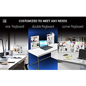 G-PACK PRO Clamp-on Desk Pegboard, Standing Desk Accessories for Office, Gaming Desk Organizer, Privacy Panel for Desk, Work Desk Organizer, 16.5 x 12.5-inch, S1 White