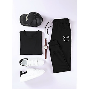 JMIERR Mens Sweatpants Tapered Track Gym Running Joggers Sweat Pants Athletic Pants with Drawstring and Pockets 2024, XL, Black