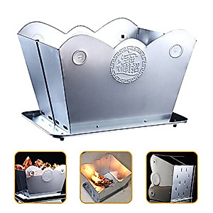 BESPORTBLE Trash Cans Outdoor 1 Set Burn Stainless Steel Incinerator Cage Bin Burning Leaves Yuanbao Shaped Burner Bucket for Garden Leaf Trash Wood Backyard Bonfire Collapsible Bin