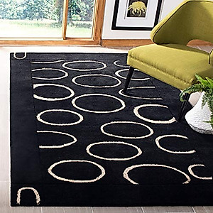 SAFAVIEH Soho Collection 5' x 8' Black/Ivory SOH714A Handmade Premium Wool & Viscose Area Rug