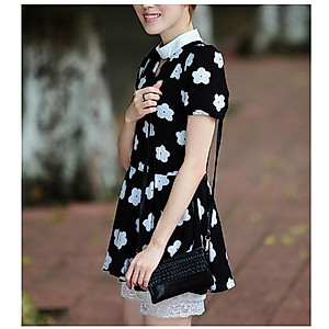 Semikk Women Soft Genuine Leather Smartphone Wristlet Purse Cell Phone Cross Body Bag Wallet Clutch Handbag with Card Slots/Shoulder Strap/Wrist Strap - for iPhone 6s Plus (Black) Small