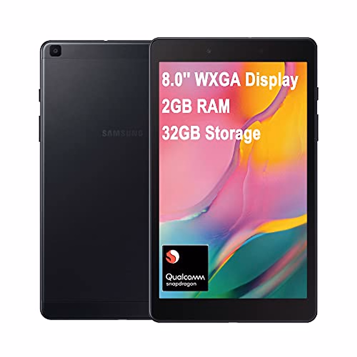 SAMSUNG Galaxy Tab A Tablet Computer 8.0'' WXGA (1280 x 800) Display 4-Core Qualcomm Snapdragon 429 2GB RAM 32GB Storage 5100mAh Battery Android OS - Black