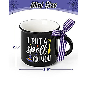 Nefelibata Mini Coffee Mugs, Halloween Witch Tiered Tray Decor Espresso Cups Farmhouse Home Kitchen I Smell Children Centerpieces Decorations Housewarming Novelty Gift 3PCS