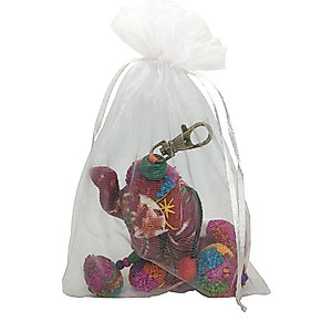 COTOSEY 50Pcs Organza Bags 12x16 inch Sheer Organza Favor Bags Extra Large Organza Drawstring Bags (White)