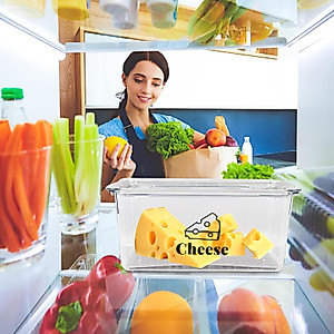 Yomjarl Cheese Container Airtight with Draining Basket Cream Cheese Sliced Cheese Box with Lid Cheese Saver for Fridge Cheese Keeper Cream Block Shredded Cheese Storage Box Saver Clear