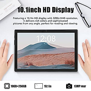 10.1in Tablet, Tablet Computer High Definition Screen 3200 X 1440 for Reading (Silver)