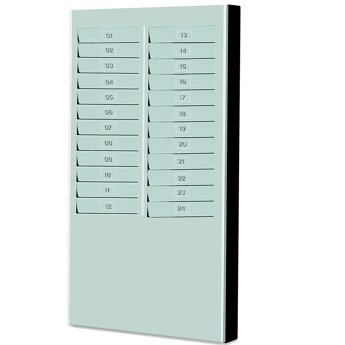 Wall Mounted Time Card Rack, 24-Pocket Time Card Holder for Office Warehouse, Attendance Recorder