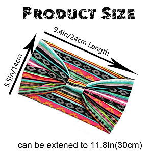 Aceorna Boho Headbands Wide Knot Hair Band Elastic Turban Head Band Stretch Twist Head Wraps Fashion Hair Accessories for Women 3 Pcs (Set A)