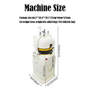 EQCOTWEA Dough Divider Rounder Machine 36Pcs Pastry Dough Dividing Rounding Machine Dough Portioning Rounder Bread Semi-Automatic Dough Separator Splitter Roller Dough Ball Maker Shaper 20g-70g 110V