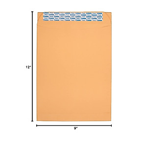 Mead Letter Size Mailing Envelopes, Press-It Seal-It Self Adhesive Closure, All-Purpose 24-lb Paper, 9" X 12", Brown Kraft Material, 25/Pack (76086)