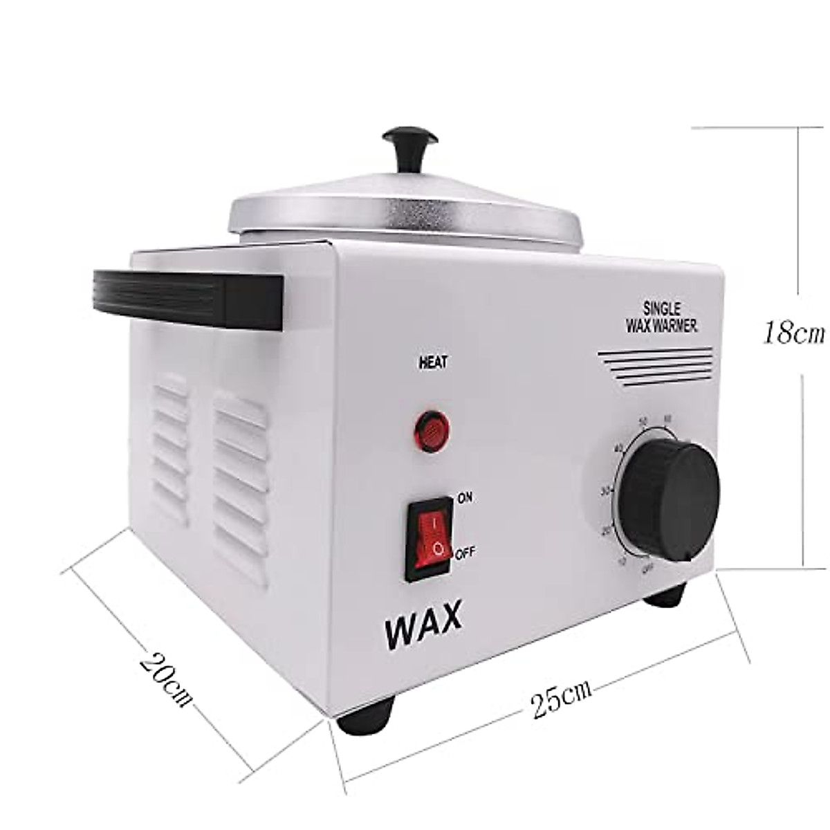 Single Pot Wax Warmer Professional Electric Wax Heater Machine Facial Skin SPA Equipment with Adjustable Temperature Set with Wood Craft Sticks（50 Pcs）
