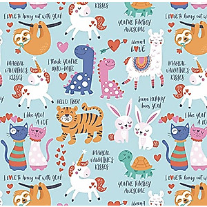 Stesha Party Kids Valentines Day Gift Wrapping Paper - Folded Flat 30 x 20 Inch (3 Sheets)