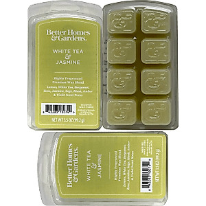 Better Homes and Gardens - White Tea and Jasmine 3.5oz Scented Wax Cubes 3-Pack, Green, 3.5oz (99.2g) x 3