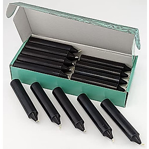 Wicca Wicks - 20 Black Candles | 4 inches Tall & 3/4 inch Diameter | Witchcraft Supplies for Your Personal Wiccan Altar, Spells, Charms & Rituals | Witchy Room Decor | Taper Candlesticks (Black)