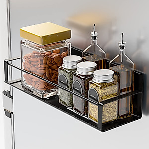 Vetacsion 4 Pack Moveable Refrigerator Magnetic Organizer,Metal Matt Black…