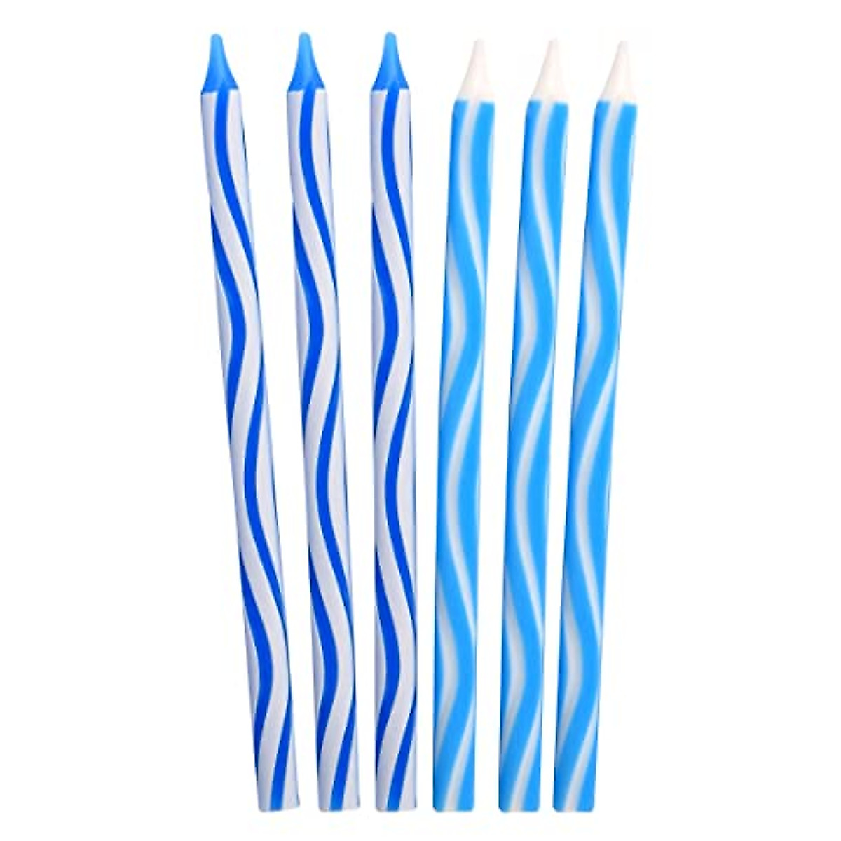 Hanukkah Candles Standard Size - Wave Etched Blue & White Chanukah Candles Fits Most Menorahs - Premium Quality Wax - 45 Count for All 8 Nights of Hanukkah - by Ner Mitzvah