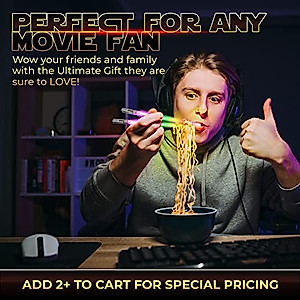 Lightsaber Chopsticks Light Up Star Wars LED Reusable 9 Colors 2 PAIRS FREE Darth Vader Keychain Bottle Opener