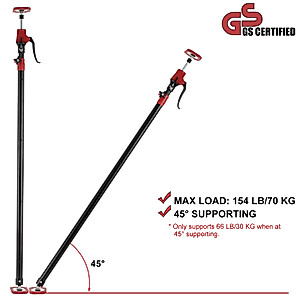 XINQIAO Third Hand Tool 3rd Hand Support System, Premium Steel Support Rod with 154 LB Capacity for Cabinet Jack, Drywall Jack& Cargo Bars, 49.2 IN-114.2 in Long, 1 PC