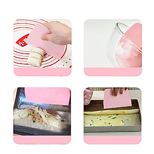 Pink trapezoidal plastic scraper Cake cream scraper (size: 5.1 inches long x 3.9 inches wide)