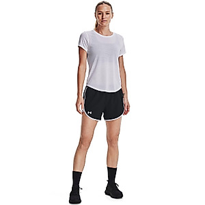 Under Armour Women's Fly by Elite 5'' Shorts, Black (001)/Electro Pink, Medium