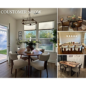 CIMOTA Upholstered Dining Chairs, Kitchen and Dining Room Chairs, Mid Century Modern Linen Farmhouse Armless Side Chair with Wood Frame and Curved Backrest (Set of 4, Linen-Beige)