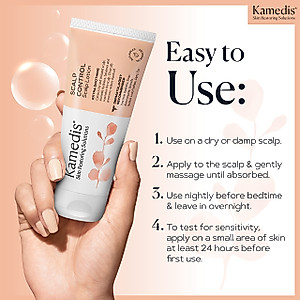 KAMEDIS Moisturizer Scalp Leave-On Botanical Lotion. For Dandruff, Dry, Itchy, Flaky, Seborrheic Dermatitis, Psoriasis and Sensitive Scalp Skin. Over-Night Head Mask, Parabens Free. 3.38 Fl Oz.