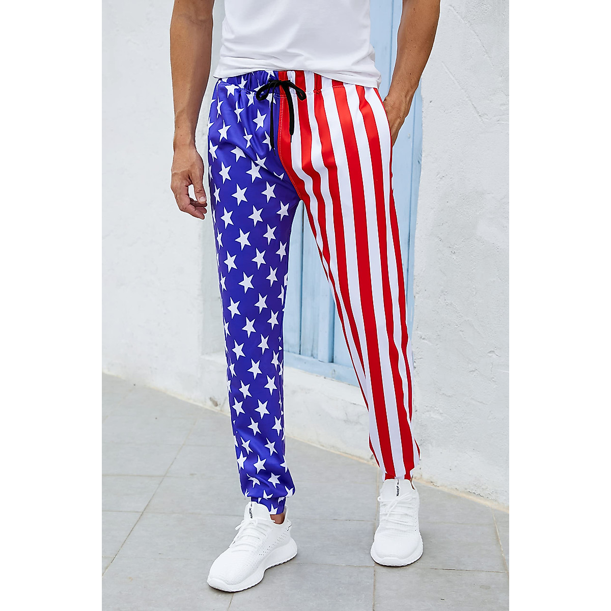 RAISEVERN Men Women American Flag Stars Stripes Print Hip Hop Novelty Jogger Pant Graphic Track Sweatpants With Drawstring Pockets Medium,2017 Style 3,Medium