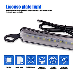QODOLSI Pack-1 LED License Plate Light, Universal Car License Plate Light, Bright Running Light Reversing Lights LED License Plate Light (White)