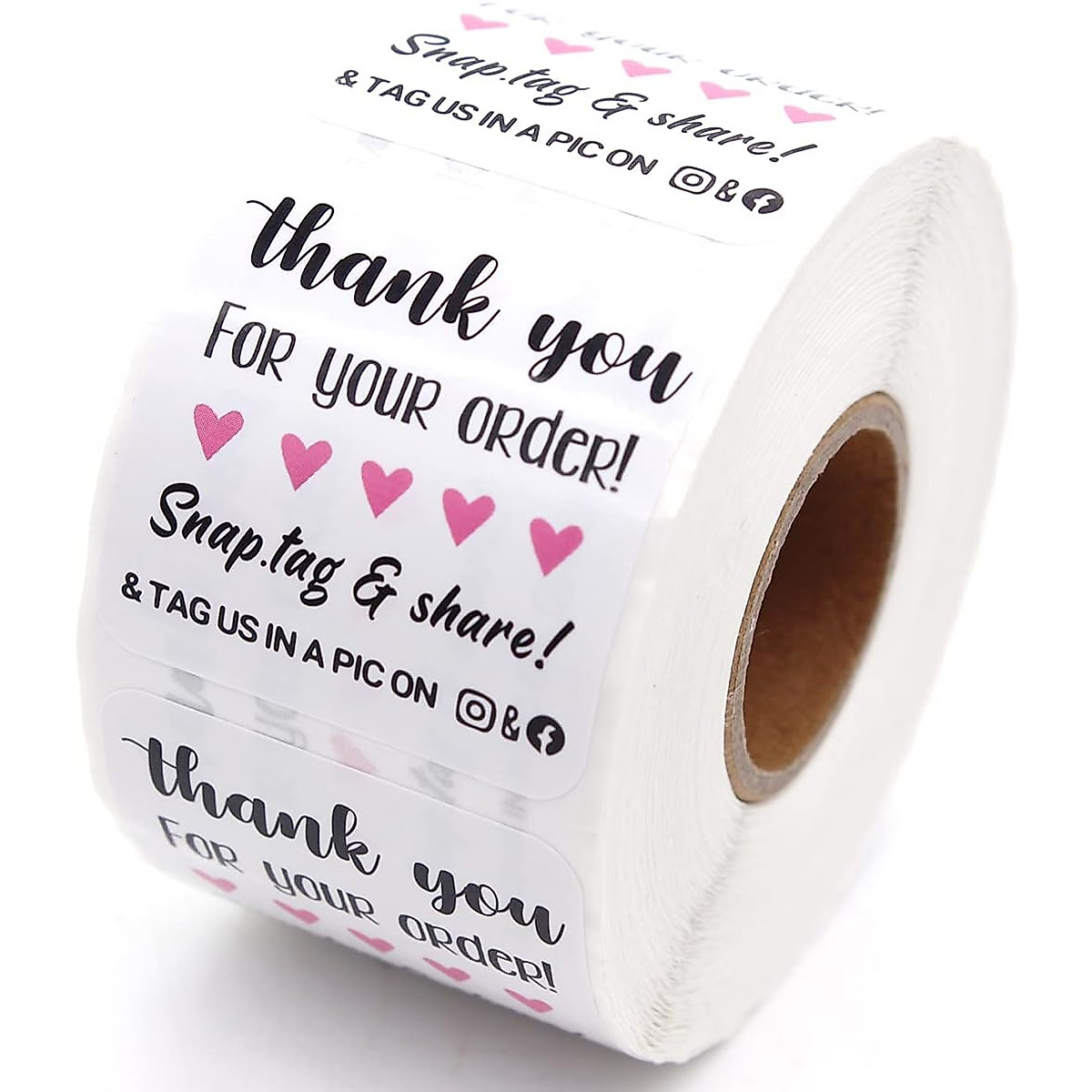 Littlefa 1.5” Thank You for Your Order Snap Share Stickers,Thank You Stickers,Bakeries Stickers,Handmade Stickers,Small Business Stickers, Envelopes Stickers, Gift Bags Packaging 500 PCS