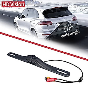 HD Backup Camera for Car, ZiyouRoad Wired Car License Plate Backup Camera, 170° Wide View Night Vision Waterproof Easy Installation HD Rear View Backup Camera for Cars, Sedans, Pickup, SUV and Trucks