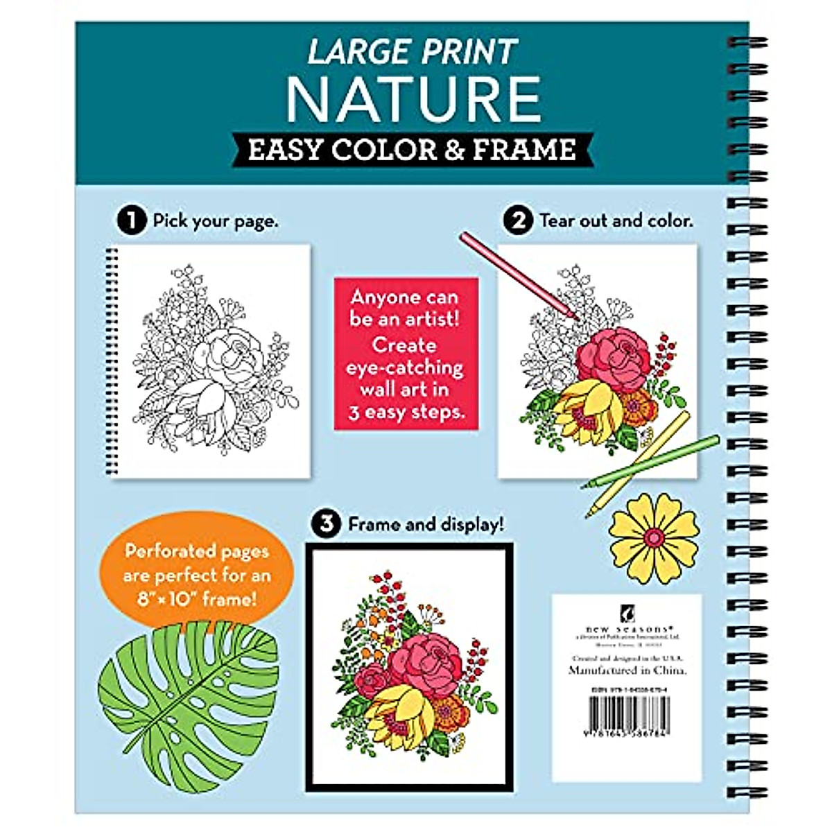 Large Print Easy Color & Frame - Nature (Stress Free Coloring Book)