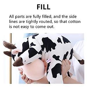 WUZHOU Cow Stuffed Animals, Soft Pillow Plush Toys Gifts for Kids, Throw Sleeping Pillow Toy Gift for Girls Girlfriend, Multiple Size (30cm/11.8in)