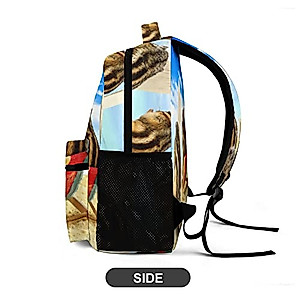 Niapessel Kids Backpack for School, Funny Chipmunks Beach Tropical Pattern Students Bookbags School Bags Girls Boys