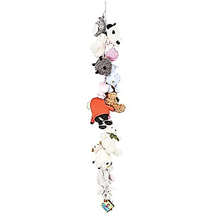 Mkono Stuffed Animal Storage Chain Metal Kids Toy Organizer Hanger with 20 Clips for Stuffed Animals Simple Toys Display Holder Stuff Animal Hanger for Nursery Play Room Kid Room, 1 Piece