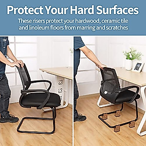 ZDDLOINP Bed Risers with Adjustable Screw Clamp, Fits Thickness of Furniture Frame from 0 to 1.5 Inch, Elevation in Heights 4" Heavy Duty Risers for Table Cabinet Support up to 5000lbs (4Pack, Black)