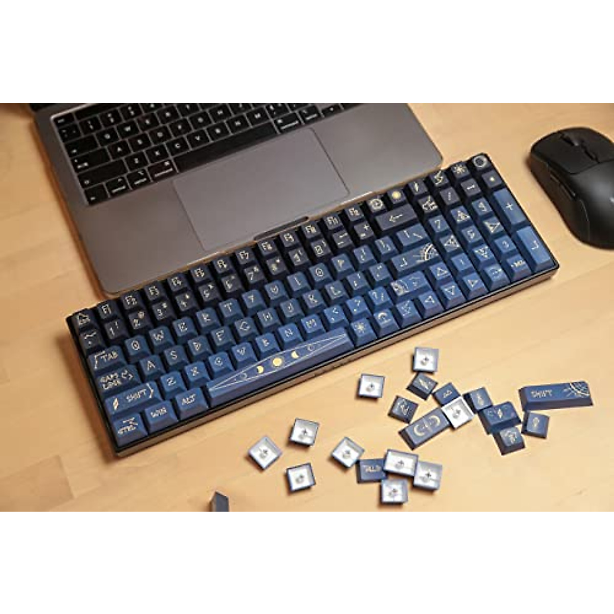 TRUSYO PBT Keycaps 145 Set for Star Spectrum, Five-Sided Thermal Sublimation, Original Height，61/87/98/104/108 Keys Suitable for Mechanical Keyboard(Keyboard not Included)