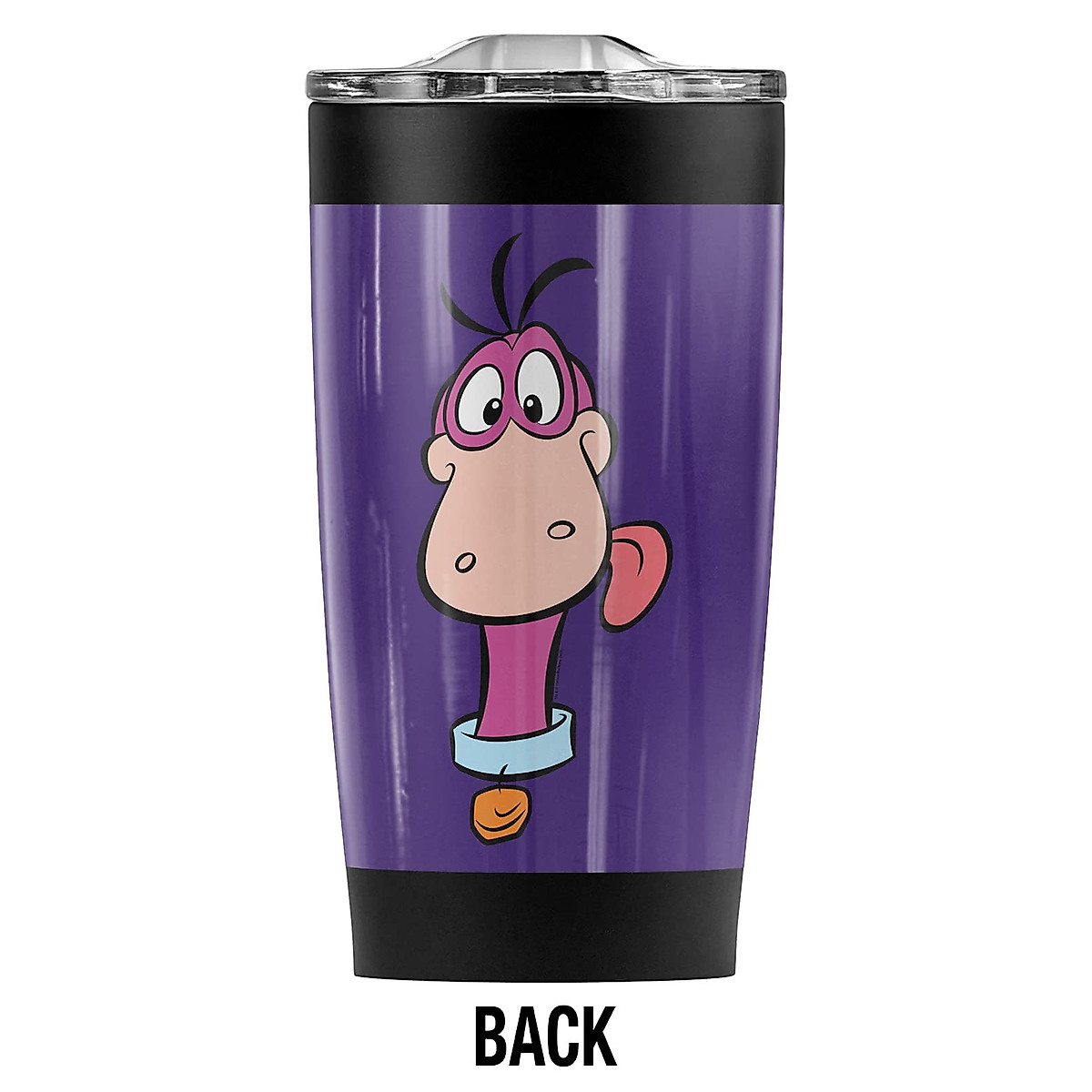 Logovision The Flintstones Dino Face Stainless Steel Tumbler 20 oz Coffee Travel Mug/Cup, Vacuum Insulated & Double Wall with Leakproof Sliding Lid | Great for Hot Drinks and Cold Beverages