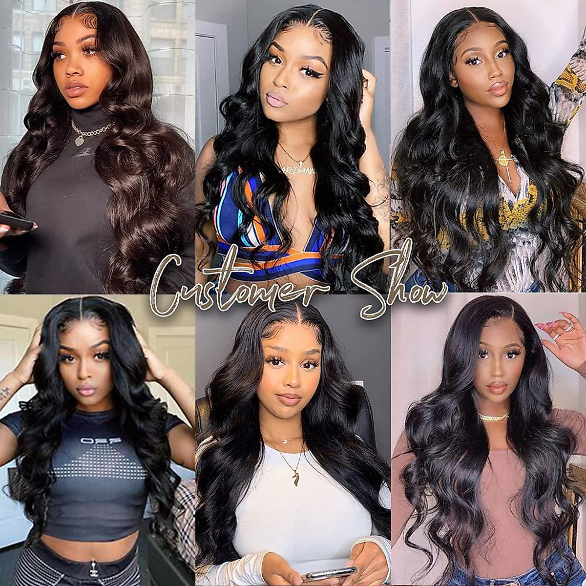 Body Wave Clip In Hair Extensions For Black Women 8Pcs Clip In Human Hair Extensions With 18 Clips Double Weft Natural Color 120g(16inch, Natural Black Body)