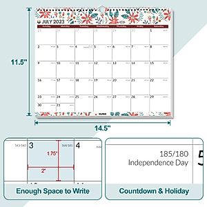 SUNEE Wall Calendar 2023-24, Now to December 2024, 15 Months Large Monthly Calendar for Office, 14.5x11.5, Floral Decorative