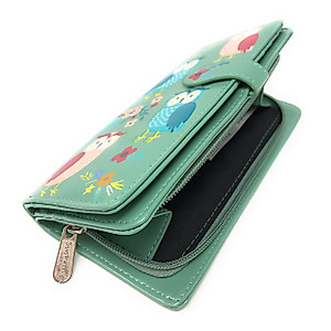 Shag Wear Bird Wallet for Women 7" (Owl Garden Green)