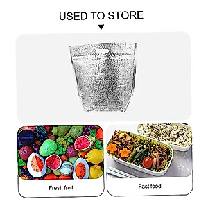 BUGUUYO 6pcs Self-sealing Thermal Bag Zippered Tote Bag Organizer Tote Bag Food Insulation Pouch Take Out Food Bag Food Bag Heat Insulated Bag Delivery Bag Convenient Cake Bag Box