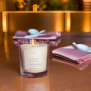 Scented Candle Coco Chanel no 5 Perfume Version, Elegant Womens Fragrances, Gifts for Women, Home Luxury Scents, Organic Coconut Wax Candles, Long Lasting Clean 50 Hour Burn, Coffee Table Decor, USA