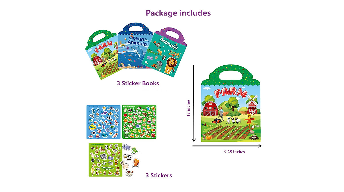 Reusable Sticker Books for Kids - Fun Learning Toys