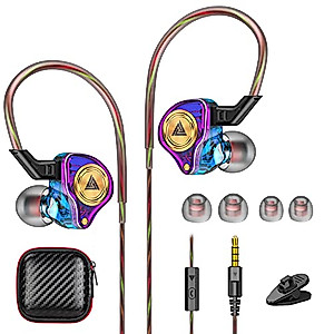 JAKPAK Wired Earbuds with Mic in-Ear Headphones Sports Earphones 3.5mm Earbuds, Wired Headphones Noise Canceling Deep Bass Stereo Sound Earbuds for iPhone 6/6S Samsung A13 A03s S10 S9, Moto G Stylus