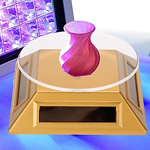 Antilog Jewelry Display Stand, Solar Showcase 360 Degrees Turntable Rotating Watch Phone Jewelry Organizer Display Stand(Gold)