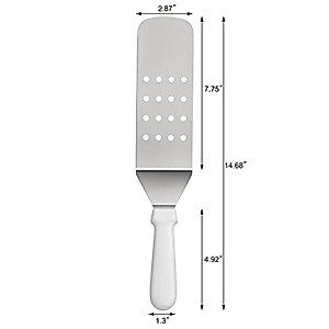 New Star Foodservice 36176 Plastic Handle Flexible Grill Turner/Spatula, Perforated, 14.5-Inch, White
